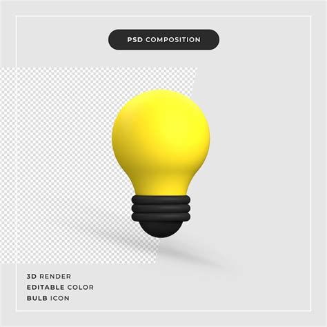Premium Psd 3d Lightbulb Isolated Icon