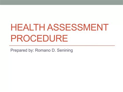 Health Assessment Procedurepptx