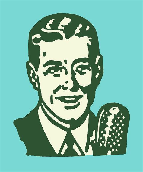Announcer At Microphone Drawing By CSA Images Fine Art America