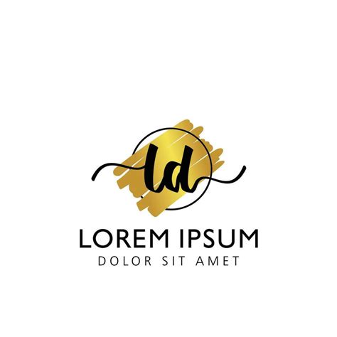 Ld Initial Handwriting Gold Brush Template Design 30961888 Vector Art
