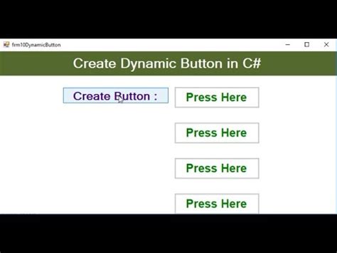 How To Create Button Dynamically In C YouTube