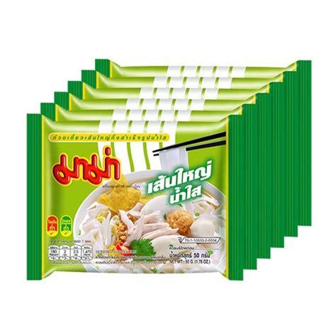 Mama มาม่า ก๋วยเตี๋ยวเส้นใหญ่กึ่งสำเร็จรูป สูตรน้ำใส 50 กรัม X 6 ซอง