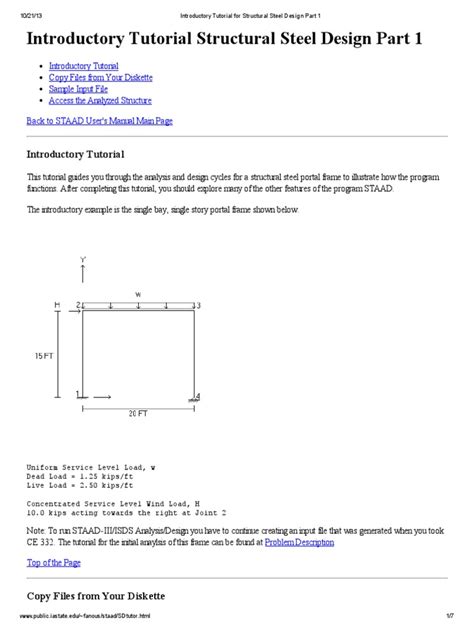 PDF Introductory Tutorial For Structural Steel Design Part 1