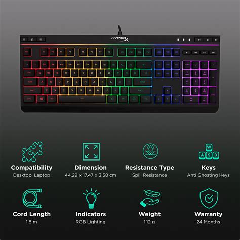 Buy Hyperx Alloy Core Wired Gaming Keyboard With Backlit Keys Spill Resistant Black Online
