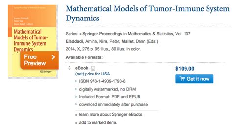 Pdf Mathematical Models Of Tumor Immune System Dynamics