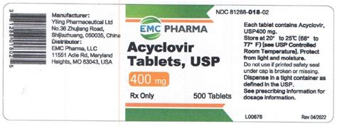 Acyclovir Tablets Usp 400 Mg