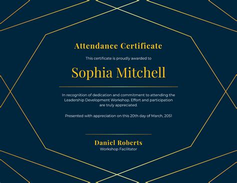 Free Perfect Attendance Certificate Template To Edit Online
