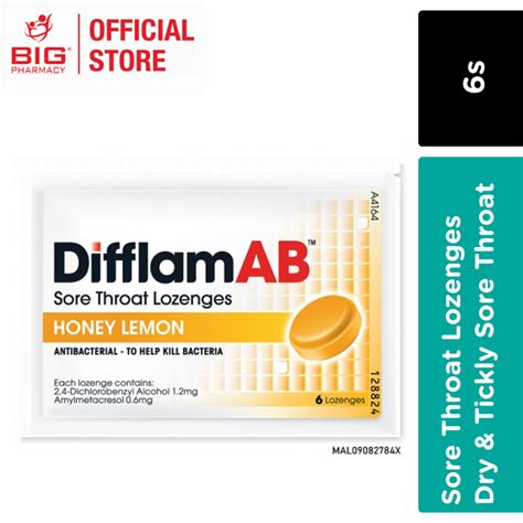 Difflam Ab Sore Throat Lozenges Honey Lemon S Lazada