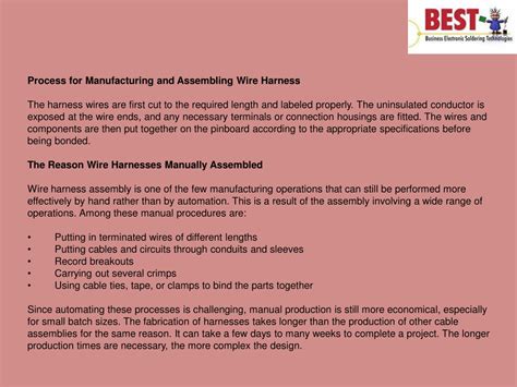 Ppt Learn Wire Harness Assemblies 101 With Ipc 620 Certification