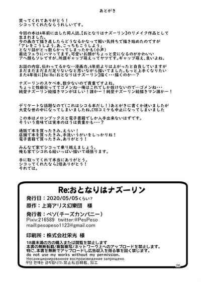 チーズカンパニー ペソ Re おとなりはナズーリン 東方Project 中国翻訳 DL版 H動漫 裏番 漫畫 線上看