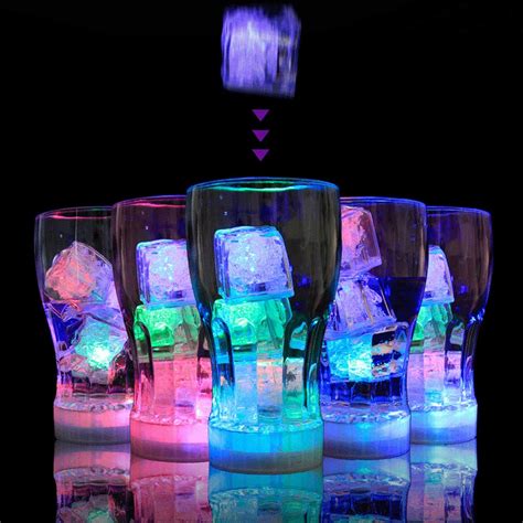 12 Pcs Multi Color Ice Cubes Led Light Up Party Light Led Ice Cubes