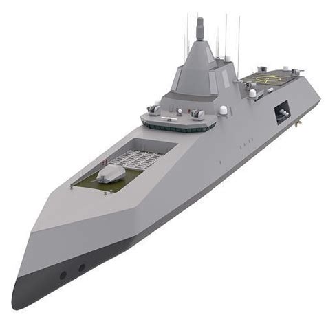 Stealth Navy Frigate 3d Model Cgtrader