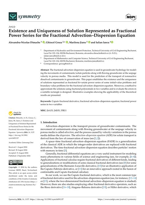 Pdf Existence And Uniqueness Of Solution Represented As Fractional