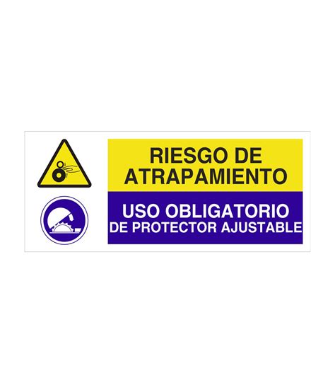 Señal De Seguridad Combinada Riesgo De Atrapamiento Uso Obligatorio De