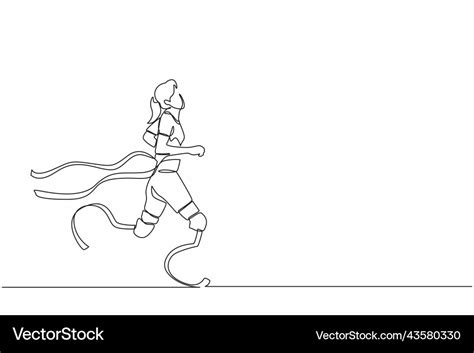 Single Continuous Line Drawing Young Female Vector Image