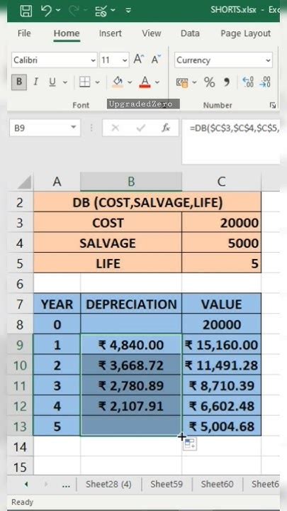 Db Function Msexcel Excel Exceltips Exceltutorial Youtube