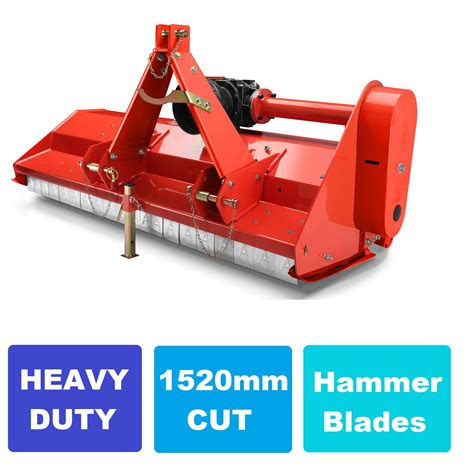 Tractor Flail Mower 5 Ft 1520 Mm Slasher Cut Heavy Duty With Hammer