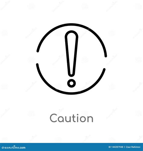Icono Del Vector De La Precauci N Del Esquema L Nea Simple Negra