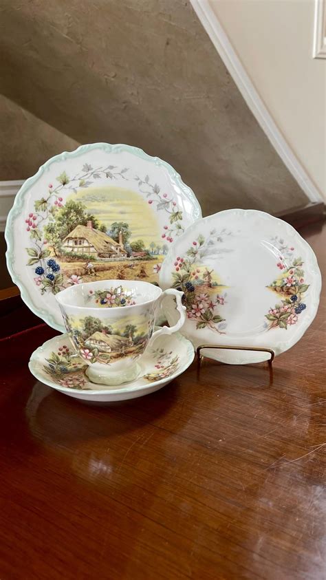 Royal Albert Cottage Garden Series Autumn 4 Piece Place Setting Made In