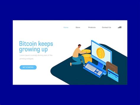 Premium Vector Bitcoin Growing Based Landing Page Design In Blue And