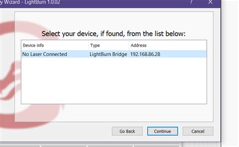Can T Get Lb Bridge To Connect To Laser Lightburn Bridge Lightburn