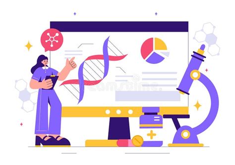 Genetic Science Concept Vector Illustration Featuring A Dna Molecule