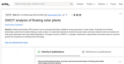 Swot Analysis Of Floating Solar Plants