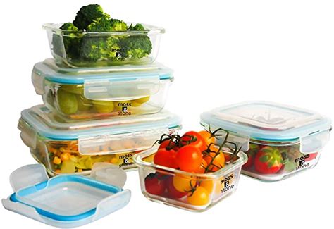 Moss And Stone Kitchen Glass Food Storage Containers Set With Lids 10