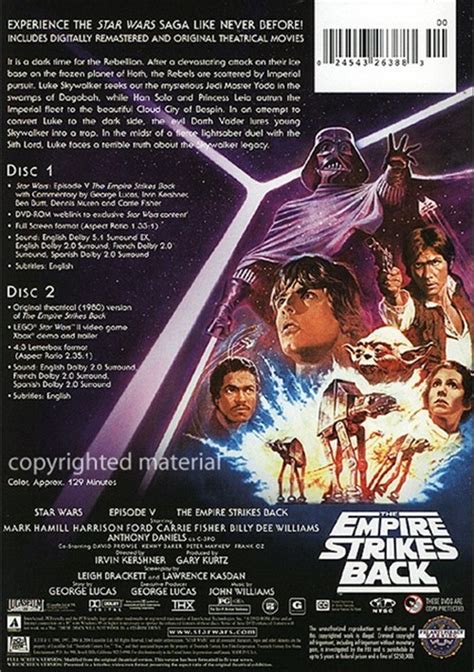 Star Wars Episode V Empire Strikes Back Fullscreen Dvd 1980 Dvd