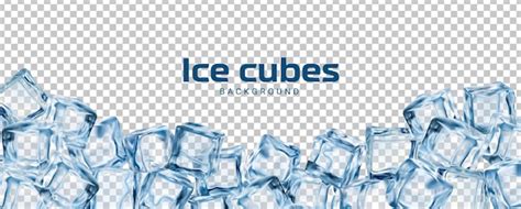 Premium Vector Realistic Ice Cubes Background Crystal Ice Blocks