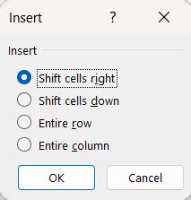 Insert Cell In Excel Shortcut