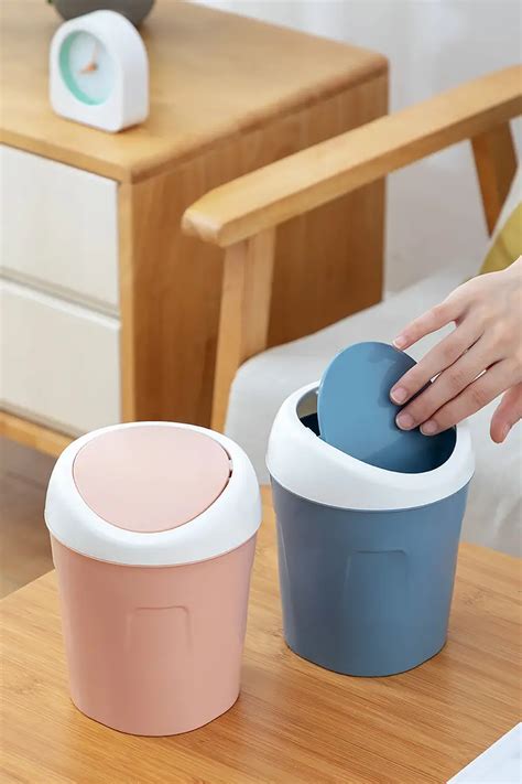 1pc 미니 쓰레기통 뚜껑 작은 데스크탑 쓰레기통 수조 미니 쓰레기통 책상 용 미니 쓰레기통 작은 쓰레기통 Temu