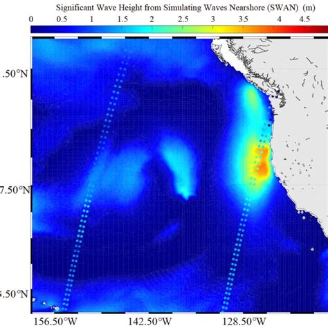 Map Of Significant Wave Heights From The Simulating Waves Nearshore Download Scientific Diagram