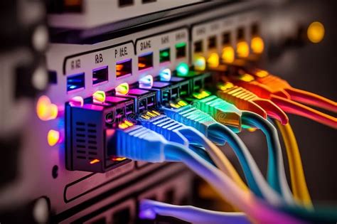 Network Panel Switch And Cable In Data Center Generative Ai Stock