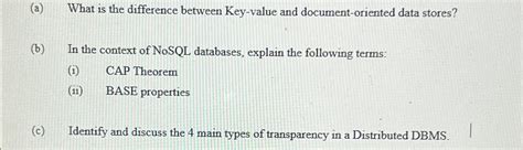 Solved A ﻿what Is The Difference Between Key Value And