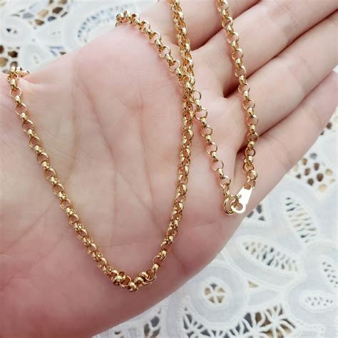 K18 Japan Gold Roro Chain Necklace 20 Inches Women S Fashion Jewelry