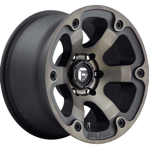 4 LLANTAS BEAST D564 17X9 5x139mm BLACK TINT FUEL Acr4x4