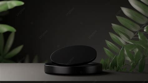 잎 그림자가 있는 자연에서 영감을 받은 미니멀리스트 3d 제품 디스플레이 검은 연단 3d 디스플레이 최소한의 장면 제품 프레젠테이션 배경 일러스트 및 사진 무료