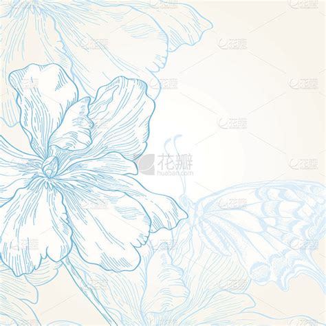 背景有花和蝴蝶