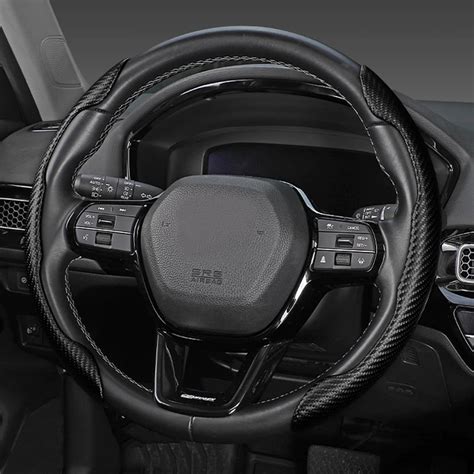 Cubierta De Fibra De Carbono Antideslizante Para Volante De Coche