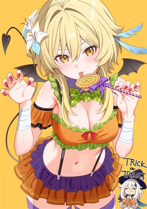 Tsukimi Yaya Lumine Genshin Impact Paimon Genshin Impact Genshin