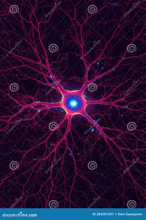 Microscopic Of Neuron Brain Cell Network Interconnected Nerve Cells