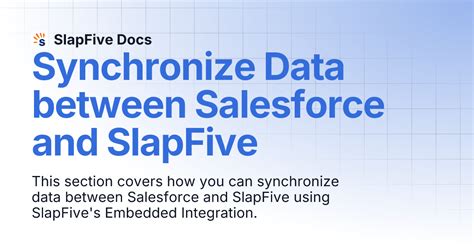 Synchronize Data Between Salesforce And Slapfive Slapfive Docs