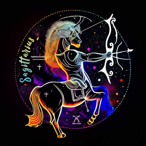 Signo Del Horóscopo De Sagitario En Una Colorida Ilustración Abstracta