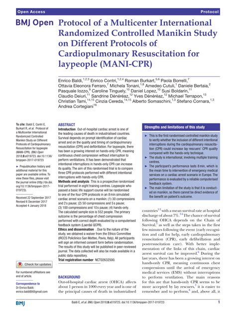 Pdf Protocol Of A Multicenter International Randomized Controlled