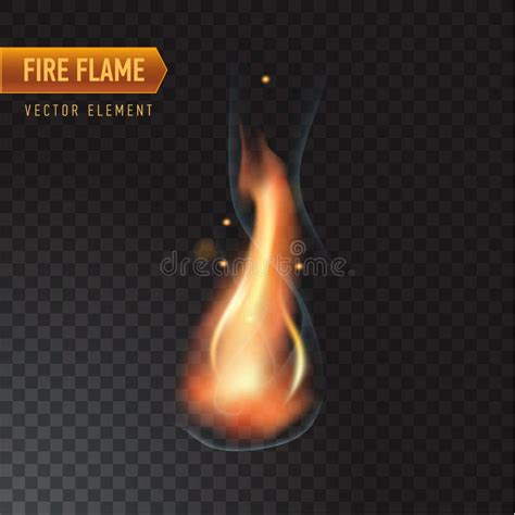 Realistic Burning Fire Flame Vector Effect With Transparency Stock