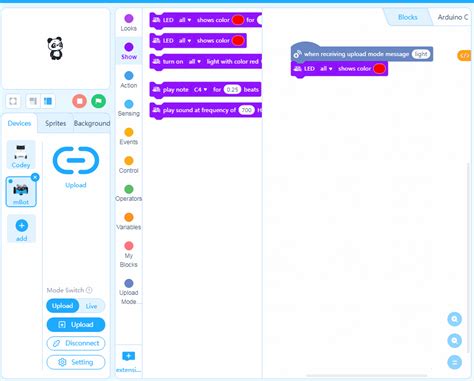 Extension—upload Mode Broadcast Makeblock Help Center