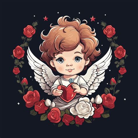 Anjo Voador De Cupido Dia Dos Namorados Vetor Premium
