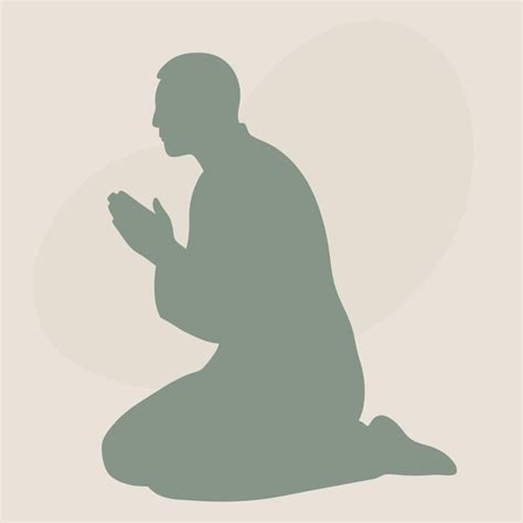 A Silhouette Of A Man Praying With The Words Man Praying Premium Ai