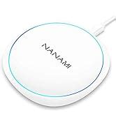 NANAMI 10W Fast Wireless Charger Qi Charging Pad With Adapter For IPhone 16 15 Pro Max 14 Plus